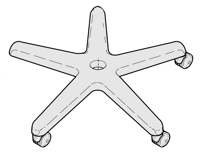 Midmark 425/427 Air Lift Physician Stools - 427 Stool Roller Base Kit ...