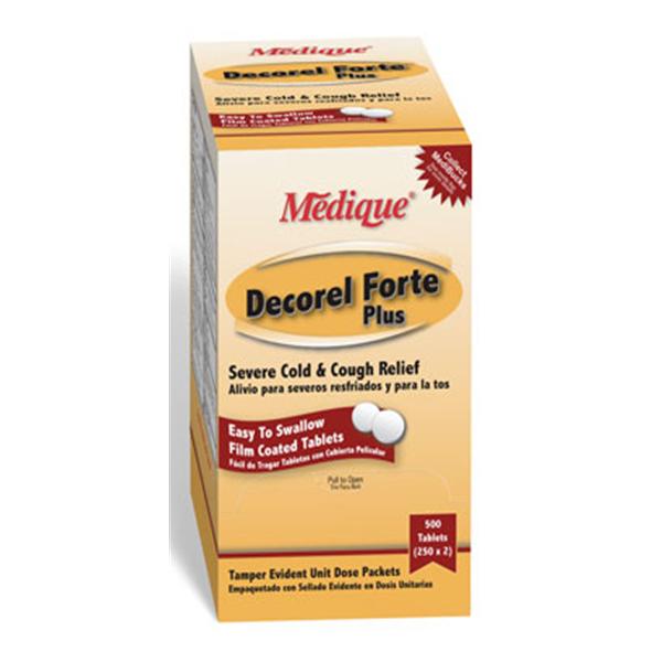 Medique Pharmaceuticals Decorel Forte Plus Cold Relief Tablets 500/Bx ...