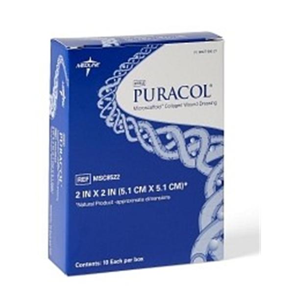 Medline Industries Dressing Puracol Collagen 2x2" Sterile Highly Absor ...