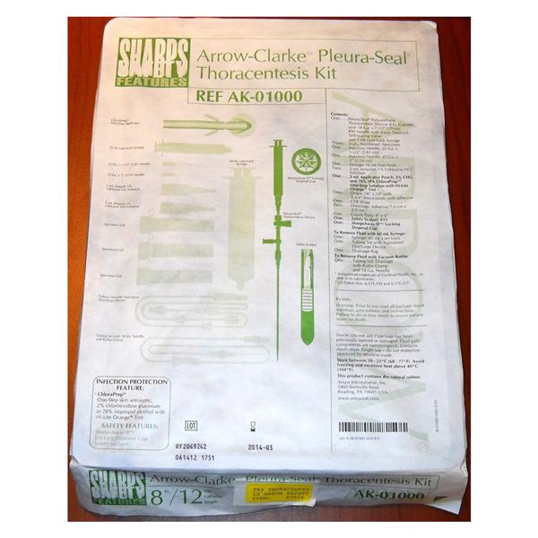 Arrow International Kit Thoracentesis Pleura-Seal With 8Fr Catheter 10 ...