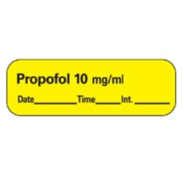 TimeMed a Div of PDC Label Propofol 10mg/mL Anesthesia 1-1/2x1/2" Perm ...