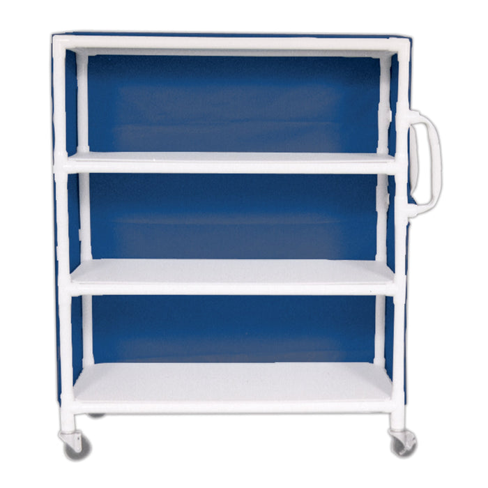 Extra-Wide 3-Shelf Linen Cart with Mesh or Vinyl Cover — Grayline Medical