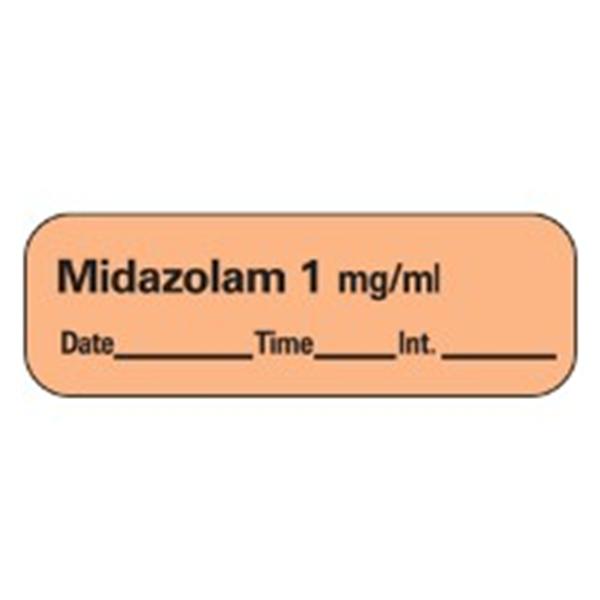 TimeMed a Div of PDC Label Midazolam 1mg/mL Anesthesia 1-1/2x1/2" Perm ...