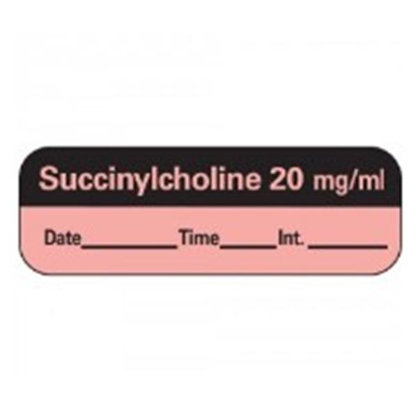 TimeMed a Div of PDC Label Succinylcholine 20mg/mL Anesthesia 1.5x.5 P ...