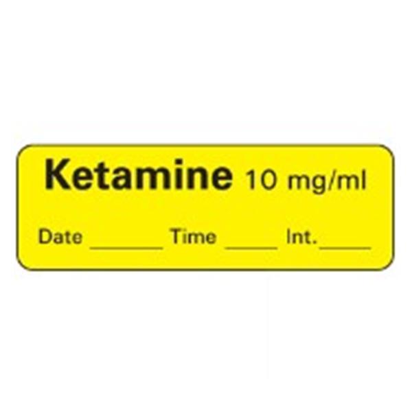TimeMed a Div of PDC Label Ketamine Yellow 600/Rl — Grayline Medical