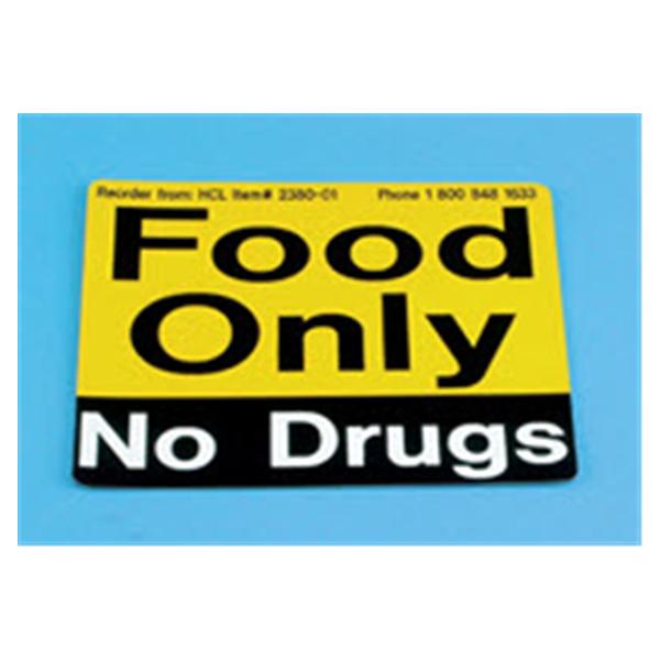 Health Care Logistics Magnet/Label Food Only No Drugs 3-5/8x3" Ea ...