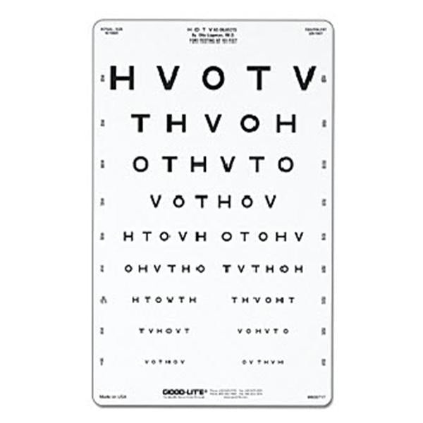 Good-Lite Chart Vision Testing 10' Testing Distance 9x14" Ea — Grayline ...