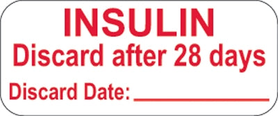 Healthcare Logistics Insulin Labels - Insulin Label, Discard After 28 ...