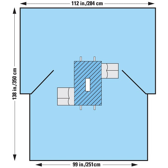 Halyard Spine Drapes - Universal Spine Drape, 112" x 99" x 138" - 2922 ...