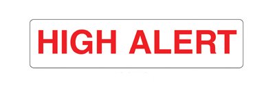 Healthcare Logistics High Alert Labels - LABEL, HIGH ALERT (1000/PK ...