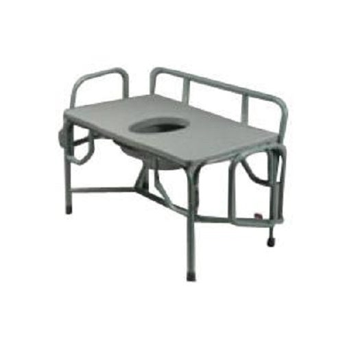 Tubular Fabrications Duty Drop Arm Commode with Elongated Seat ...