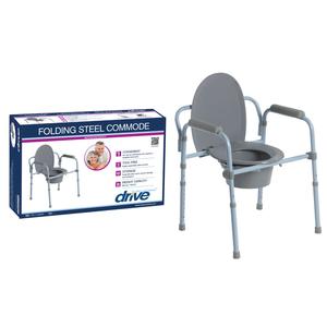 Drive Medical Folding Steel Patient Commode — Grayline Medical