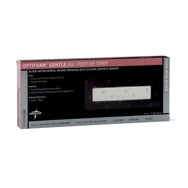 Medline Industries Dressing Post-Op Optifoam Ag Fm 3.5x10 Strip Gntl A ...