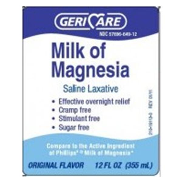 Geri-Care Pharmaceuticals Milk of Magnesia Liquid Regular Strength Ori ...