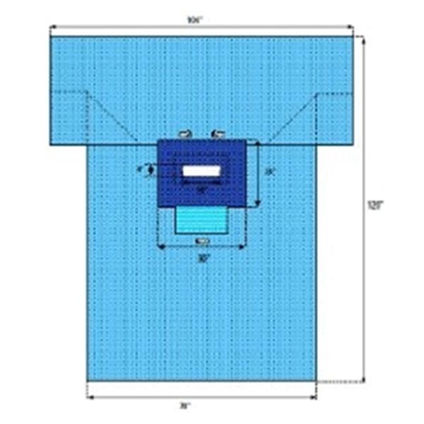 Welmed Drape Transverse Laparotomy 14x4 Fen 106x77x120" Strl 18/Ca ...