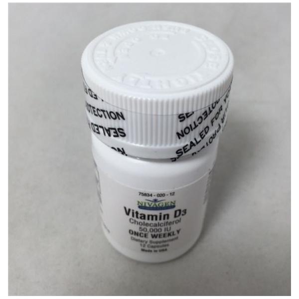 Nivagen Pharmaceuticals Vitamin D-3 Supplement Cholecalciferol D-3 Cap ...