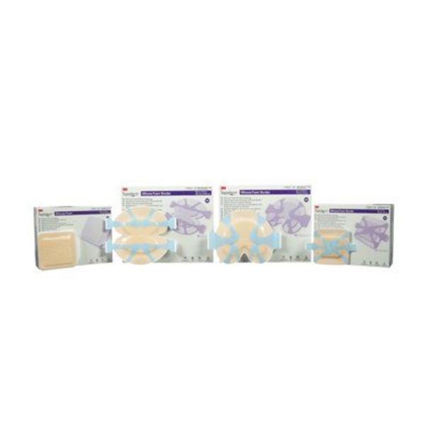 3M Medical Products Dressing Border Tegaderm Silicone Foam 3x3" Multi ...