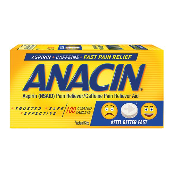 Insight Pharmaceuticals Anacin 400/32mg Tablets Coated 100/Bt, 72 BT/C ...