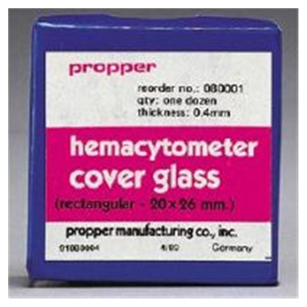 Propper Mfg Hemacytometer Microscope Cover Glass 20x26mm Ground Edge E ...