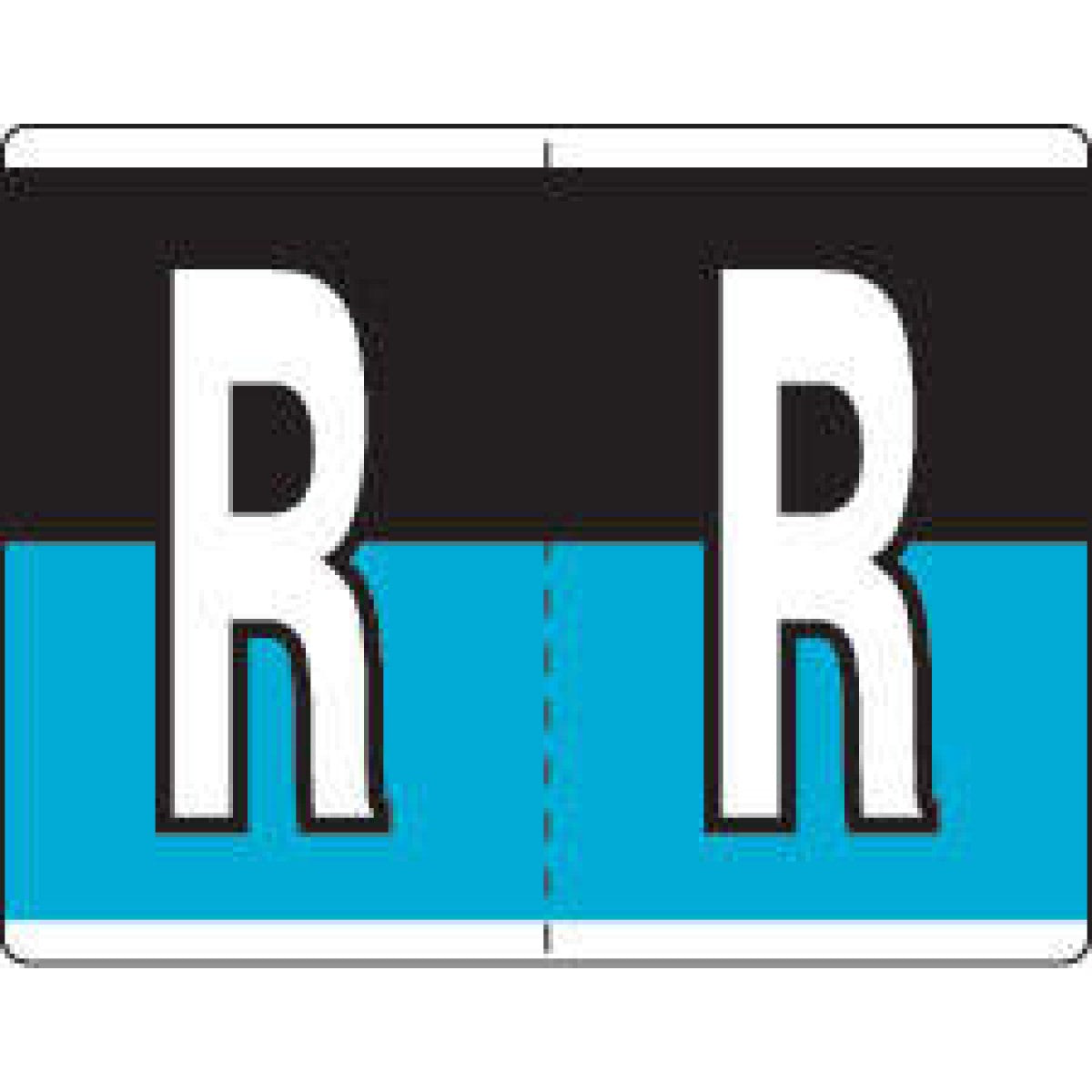 Kardex Compatible 1550 Color Code Label Alpha "R" 1 5/8" X 1 1/4" Blac ...