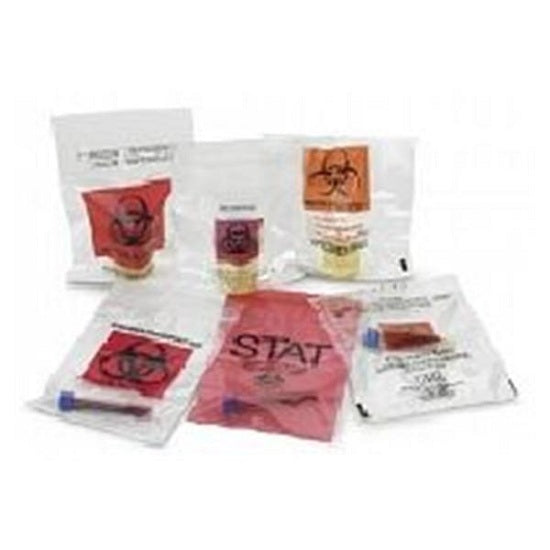 Cardinal Zip Specimen Bag w/STAT Logo - Red STAT Specimen Transport Ba ...