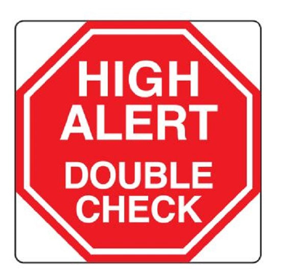 Sharrock Scientific Alert Labels - LABEL, HI ALERT / DBL CHECK, STOPSI ...