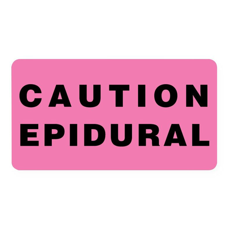 United Ad Label Epidural Warning Labels - CAUTION EPIDURAL Labels, Flu ...