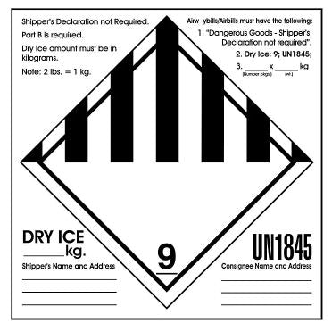 Uline Regulated Labels - DOT Labels, Misc 9 Dry Ice, 6" x 6" - S-2844 ...