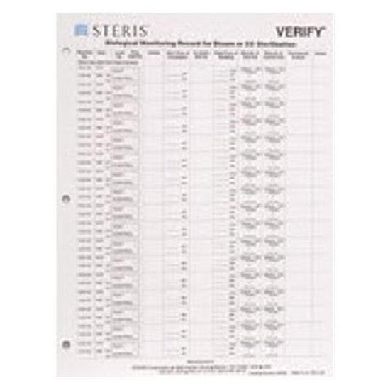 Steris Verify Record Cards - CARD, RECORD, VERIFY, 8.5" X 11" - S3092 ...
