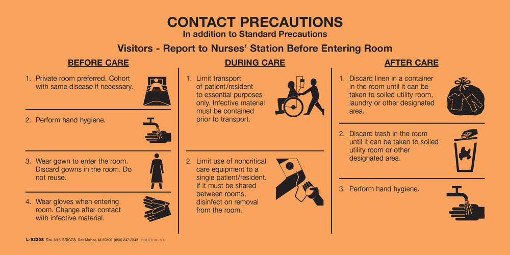 Briggs Healthcare Contact Precautions Labels - Contact Precautions Lab ...