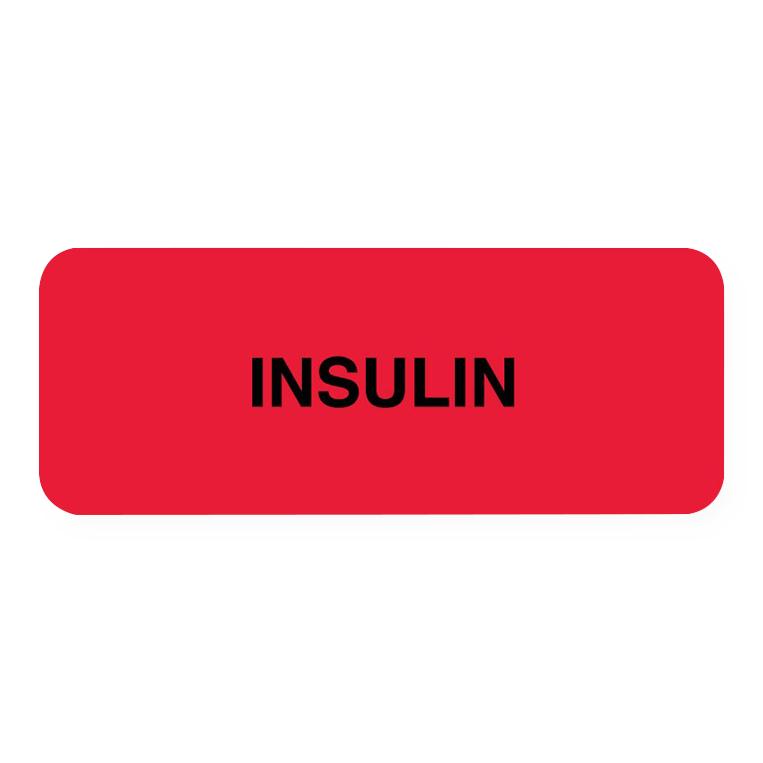 United Ad Label Medication ID Labels - INSULIN Labels, Red, 2-1/4" x 7 ...