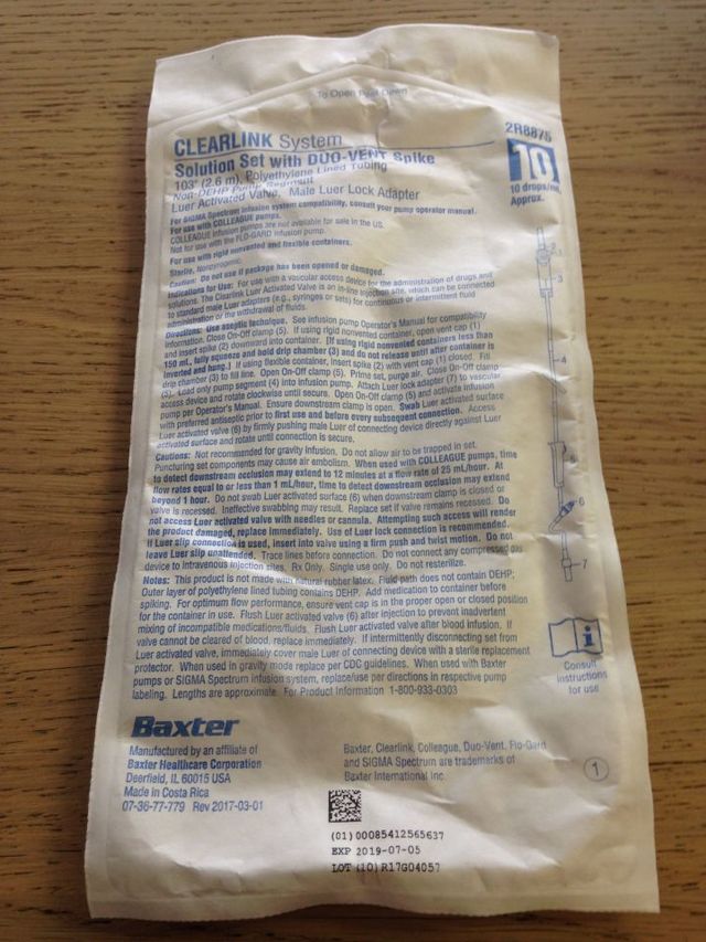 Baxter Duo-Vent Clearlink Solution Sets - SET, SOLUTION, DUO-VENT, CL ...