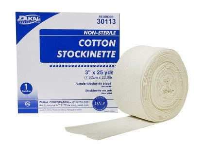 Dukal Cotton Stockinettes - Nonsterile Cotton Stockinette, 3" x 25 yd ...