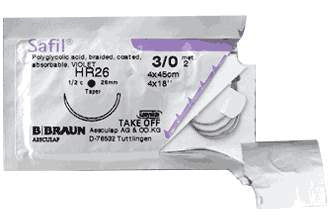 Aesculap Safil Surgical Sutures - SUTURE, SAFIL 6/0 45CM 2XHLM8 (0.7 ...