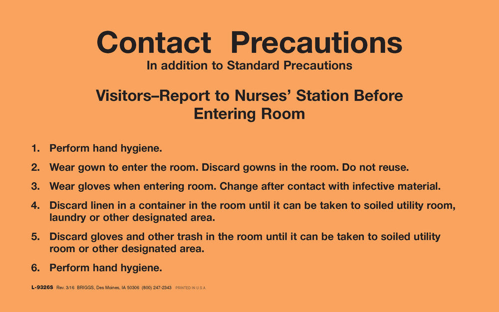 Briggs Healthcare Contact Precautions Labels - Contact Precautions Lab ...