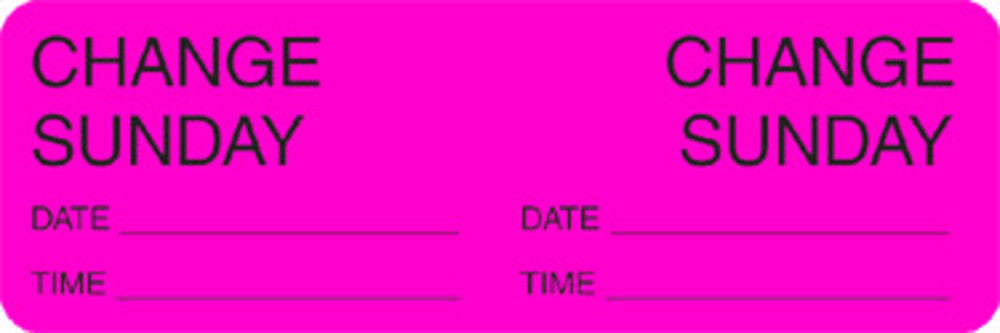 Briggs Change Day Labels - LABEL, CHANGE SUNDAY - L-2130 — Grayline Medical