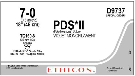 Ethicon PDS II Polydioxanone Monofilament Synthetic Absorbable Suture ...
