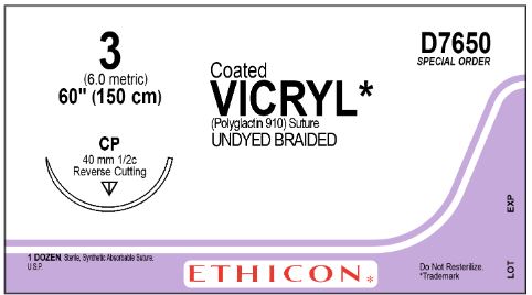 Ethicon Coated Vicryl Sutures - Coated VICRYL Absorbable Suture, Undye ...