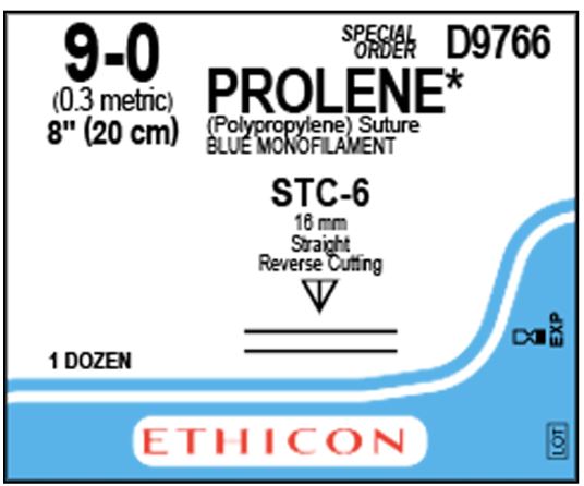 Ethicon Prolene Sutures - Prolene Monofilament Suture, Blue, Size 9-0 ...