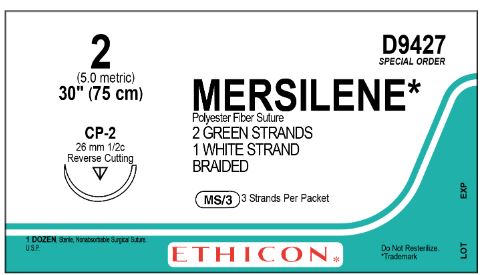 Ethicon Reverse Cutting Mersilene Nonabsorbable Sutures - Mersilene Su ...