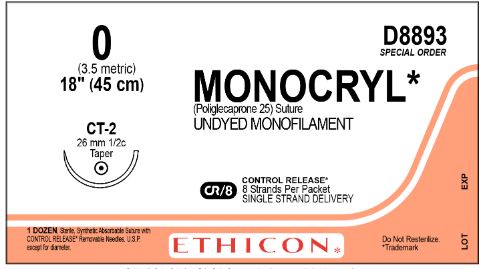 Ethicon Monocryl Undyed Sutures - Monocryl Undyed Absorbable Suture, C ...
