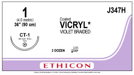 Ethicon Coated Vicryl (polyglactin 910) Suture b - SUTURE, 1 36 CTD VI — Grayline Medical