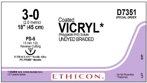 Ethicon Coated Vicryl Undyed Sutures - Coated Vicryl Undyed Suture, Si ...