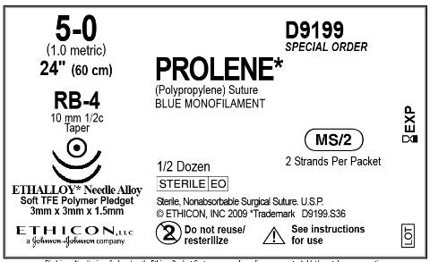 Ethicon D-Special Sutures - D-Special Prolene Suture, Blue Monofilamen — Grayline Medical