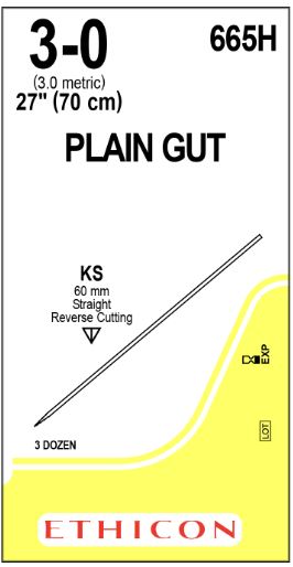Ethicon Straight Cutting Plain Gut Absorbable Sutures - Surgical Gut S ...