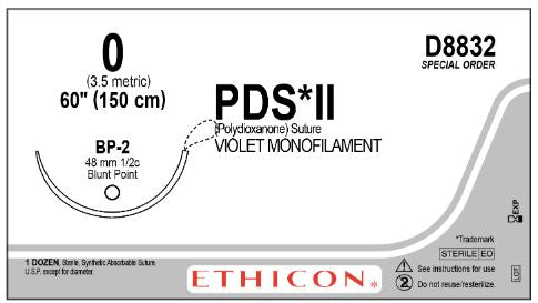 Ethicon PDS-II Sutures - PDS-II Absorbable Suture, Violet Monofilament — Grayline Medical