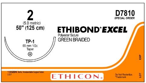 Ethicon D-Special Sutures - D-Special Ethibond Suture, Green Braided ...