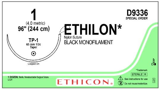 Ethicon Ethilon Sutures - Ethilon Suture, Black Monofilament, Size 1 ...