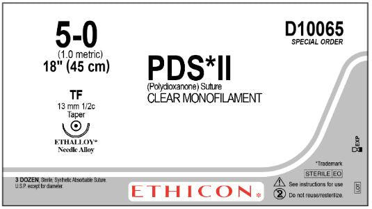 Ethicon PDS II Violet Sutures - PDS II Monofilament Suture, Size 5 -0 ...