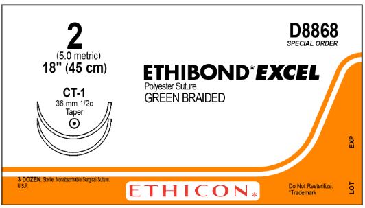 Ethicon Taper Point Ethibond Excel Suture - SUTURE, ETHIBOND, SIZE 2, — Grayline Medical